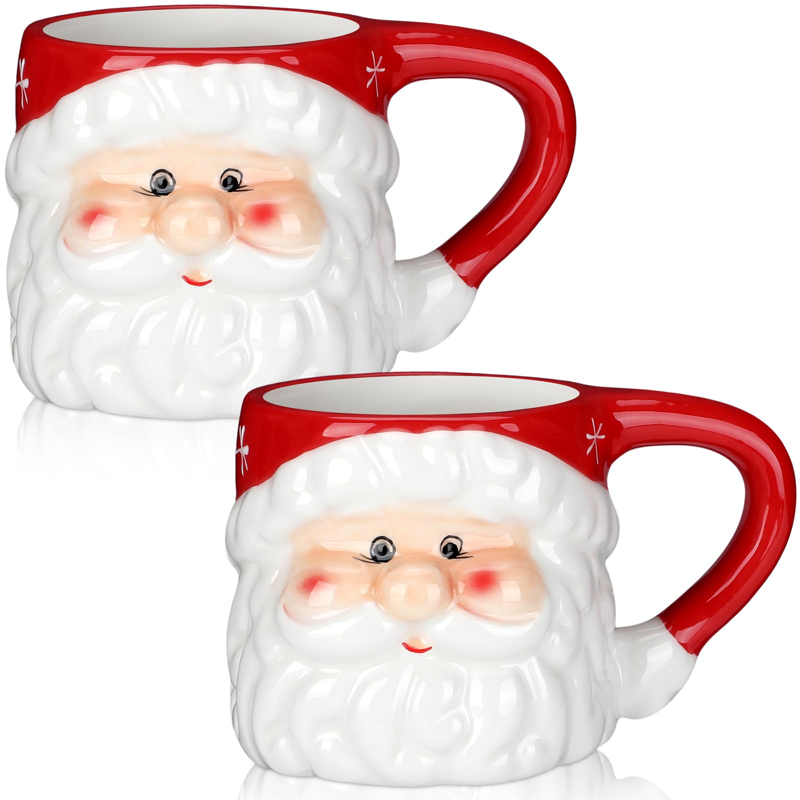 Amazon.com: Sliner 2 Pcs Santa Mug Christmas Ceramic Mug Vintage Santa ...