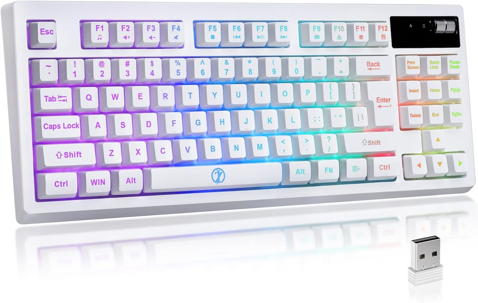 Amazon.com: ZJFKSDYX L87 Wireless Gaming Keyboard, Rechargeable 3000mAh ...