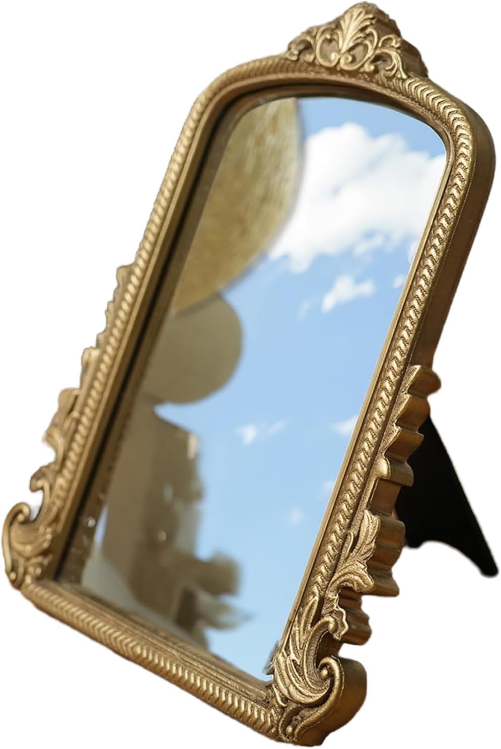 Amazon.com : Luxbaro Small Gold Mirror, Vintage Vanity Makeup Desk ...