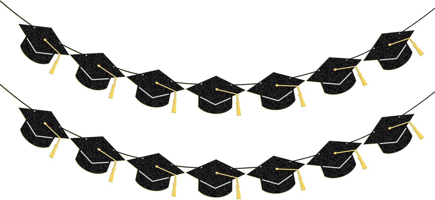 Amazon.com: Graduation Cap Garland Banner, Graduation Hat Decorations ...