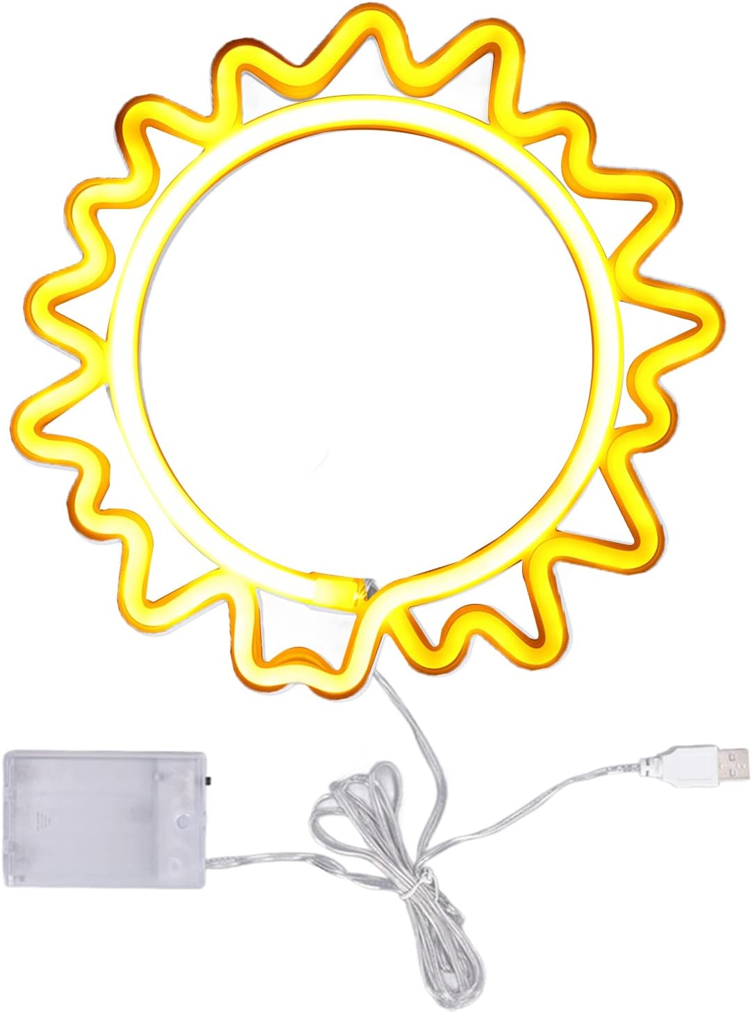bdzxvhme Sun Neon Light Sign USB Rechargeable à Piles LED Néon ...