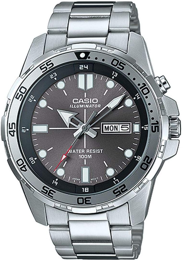 Casio Men's Stainless Steel Band Watch MTD-1079D-8AV : Buy Online at ...