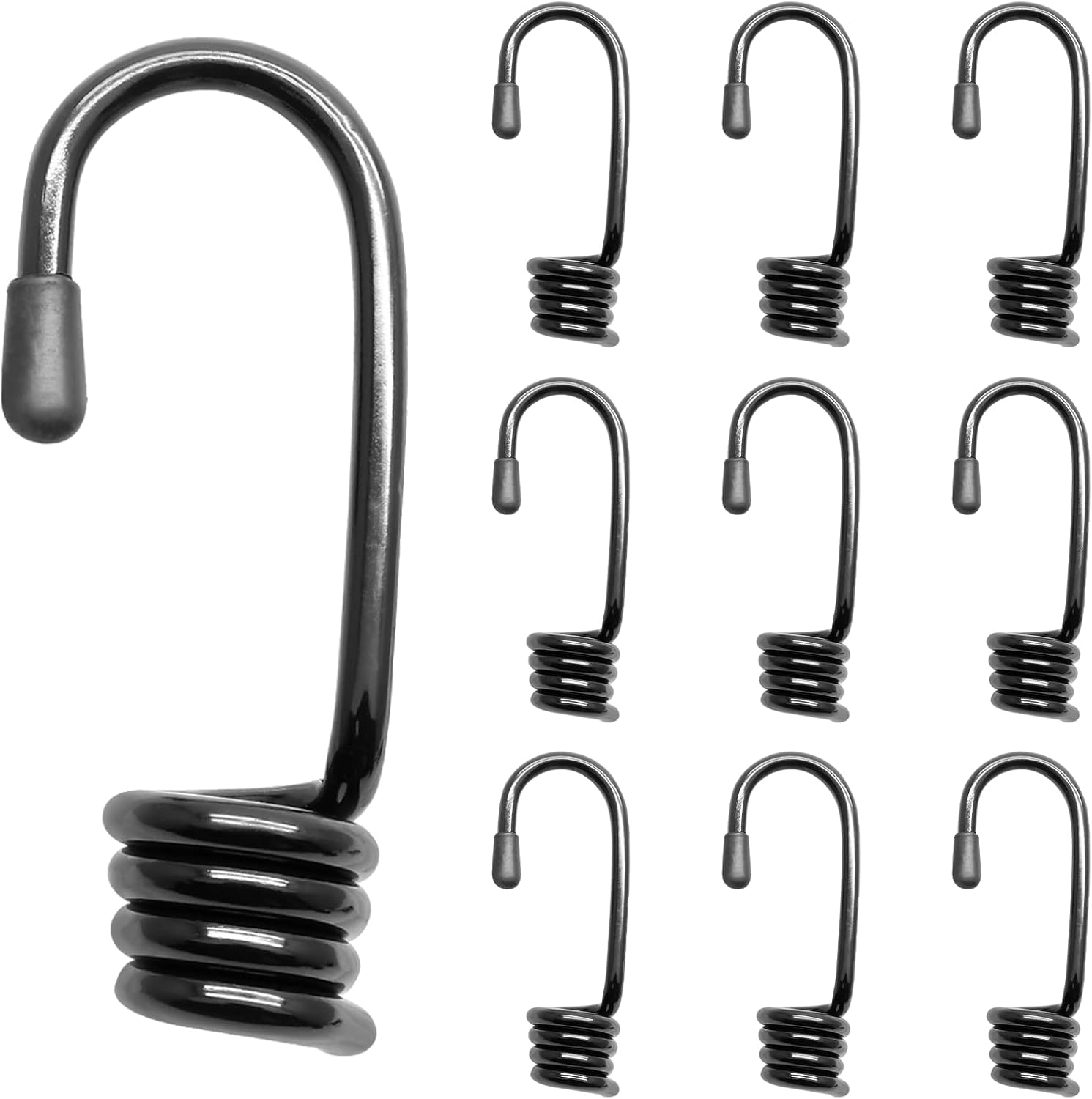 BokWin 20 Pcs Bungee Shock Cord Hook for 5/16 Inch,Black Wire Bungee ...
