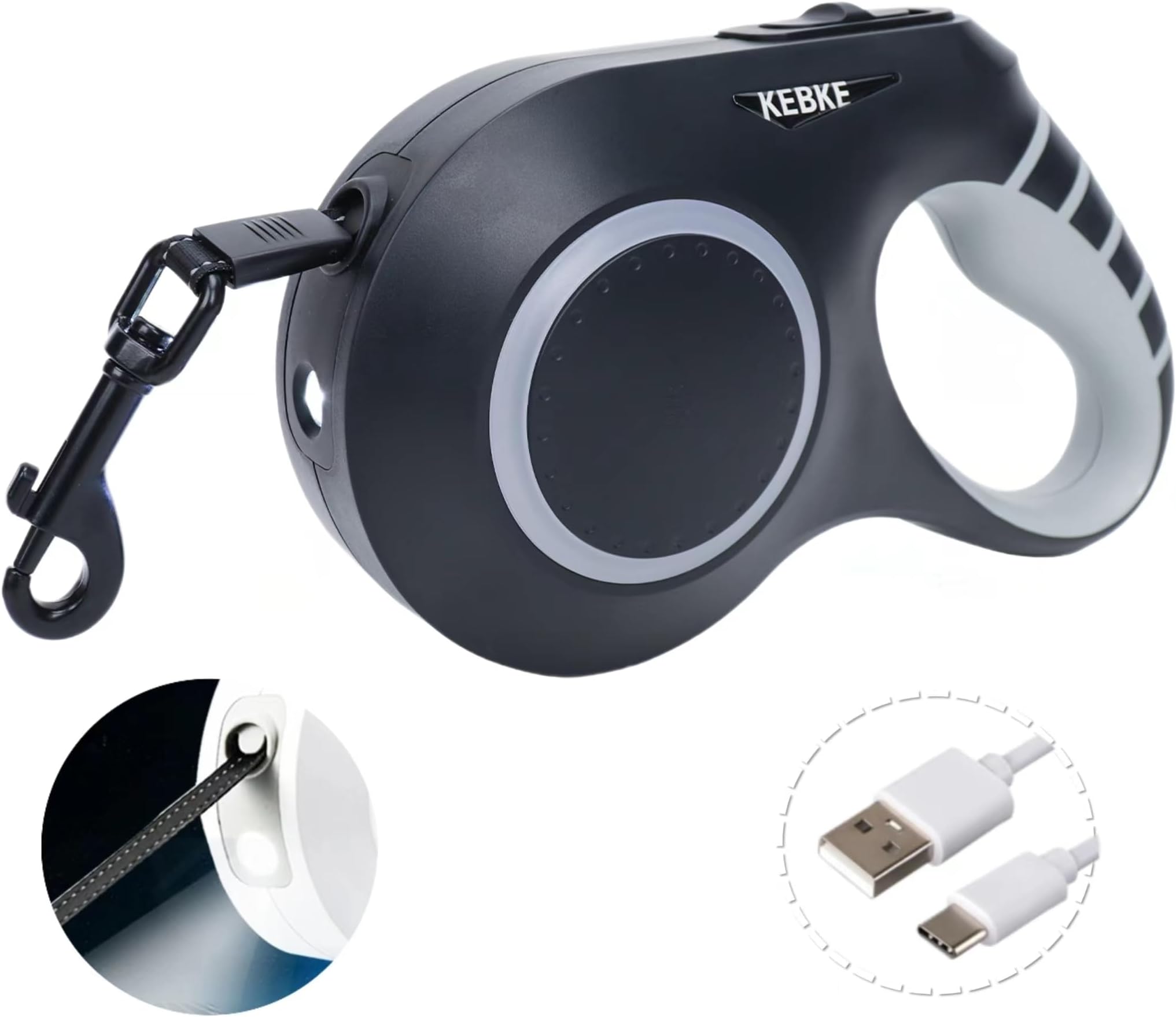 Amazon | Pecute 伸縮リード LEDライト付き 引き込み式犬リード 巻き取りがスムーズで 強いナイロンテープ 一時停止 小・中・大型犬対応 荷重30kg 長さ5m ...