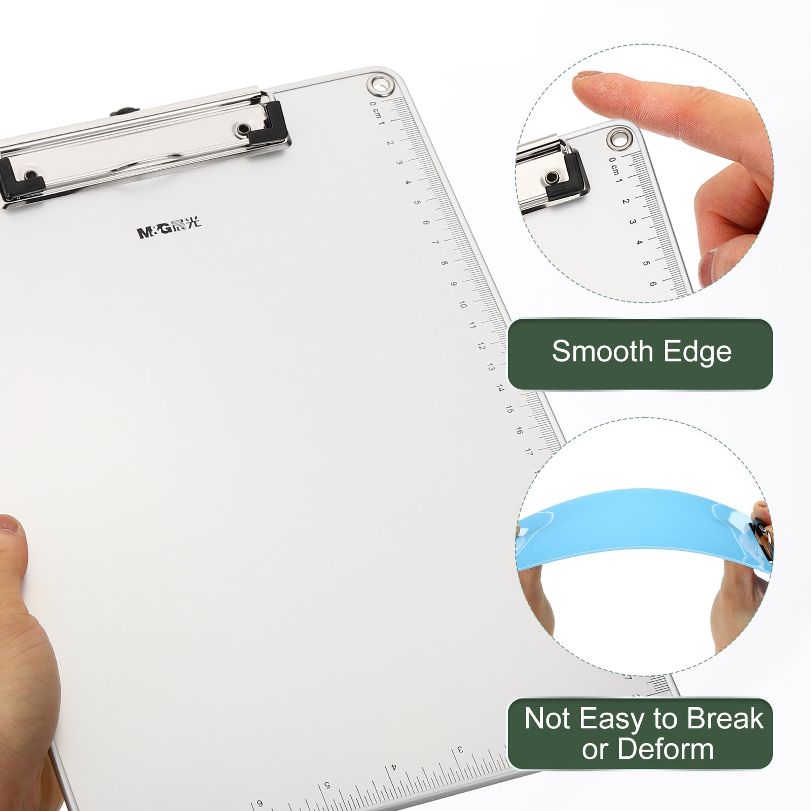 M&G Aluminum Clipboards 12.5 x 9 Inch, Clip Boards with Low Profile ...