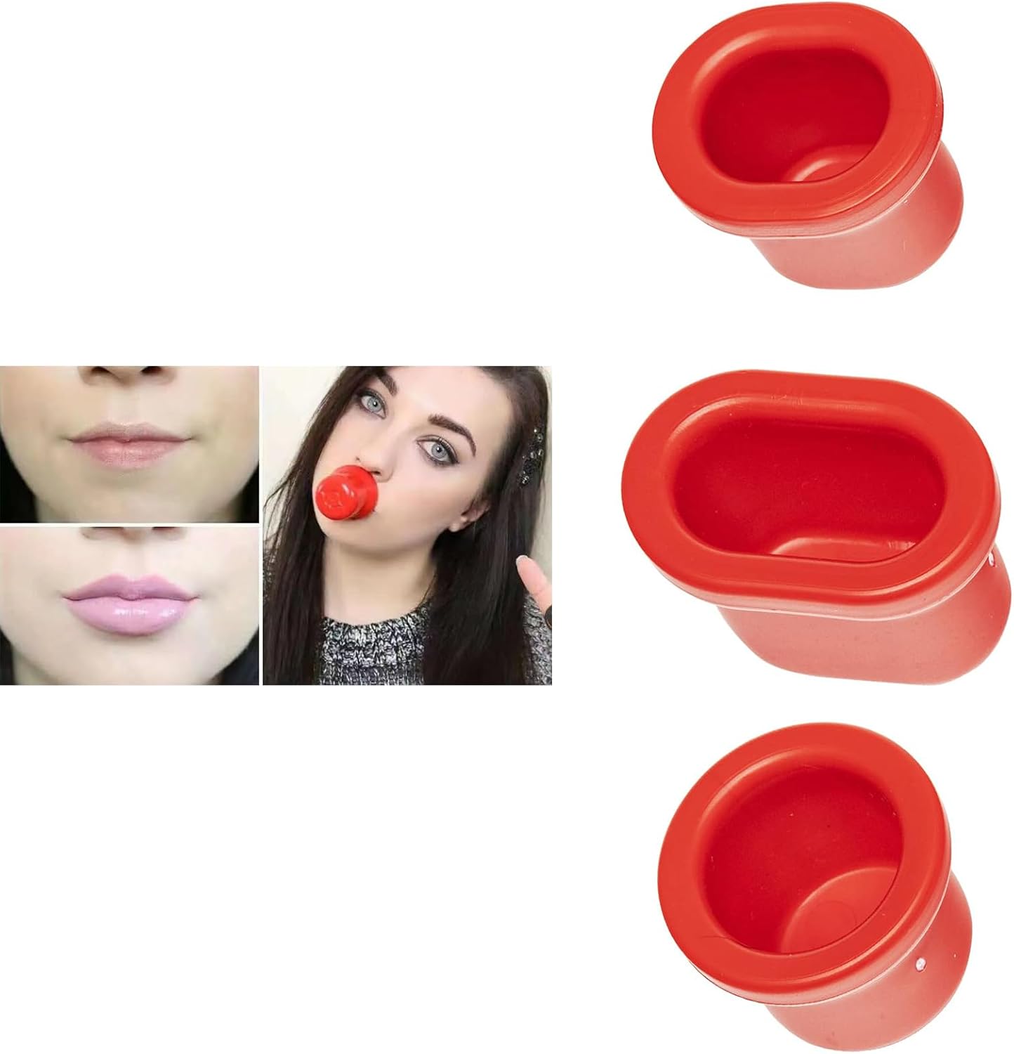 Lip Plumper Tool, Medium Oval, & Large Round Enlarger Natural Lip ...