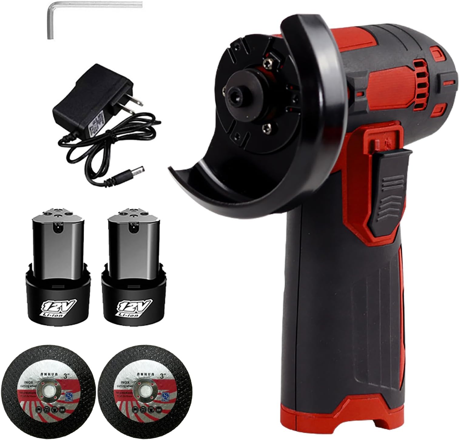 Mini Angle Grinder, Weytoll 12V Angle Grinder Cordless Kit, Brushed ...