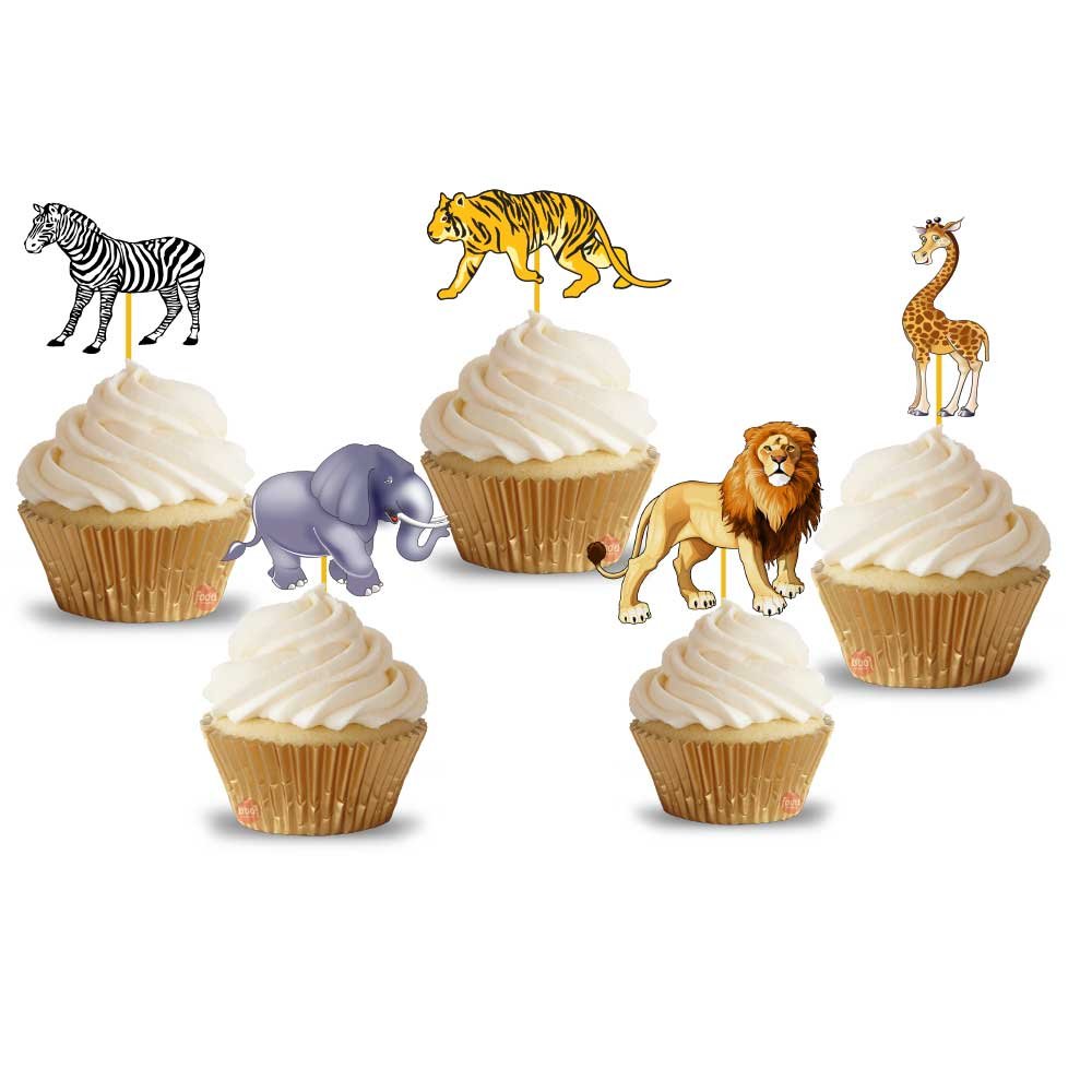 Buy Party Propz Animal Cake Topper - 14Pcs Jungle Theme Cake Topper For ...