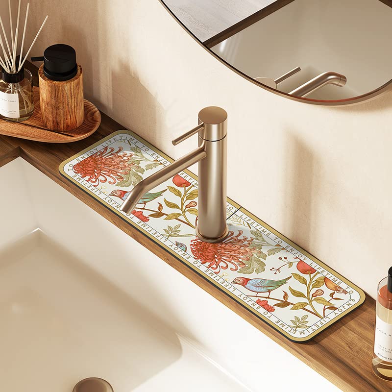 Amazon.com: Fantasy Style Faucet Draining Mat, Diatom Mud Faucet Non ...