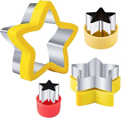 Amazon.com: Star Cookie Cutters 4 Pcs, Kimfead Sandwich Cutter for Kids ...