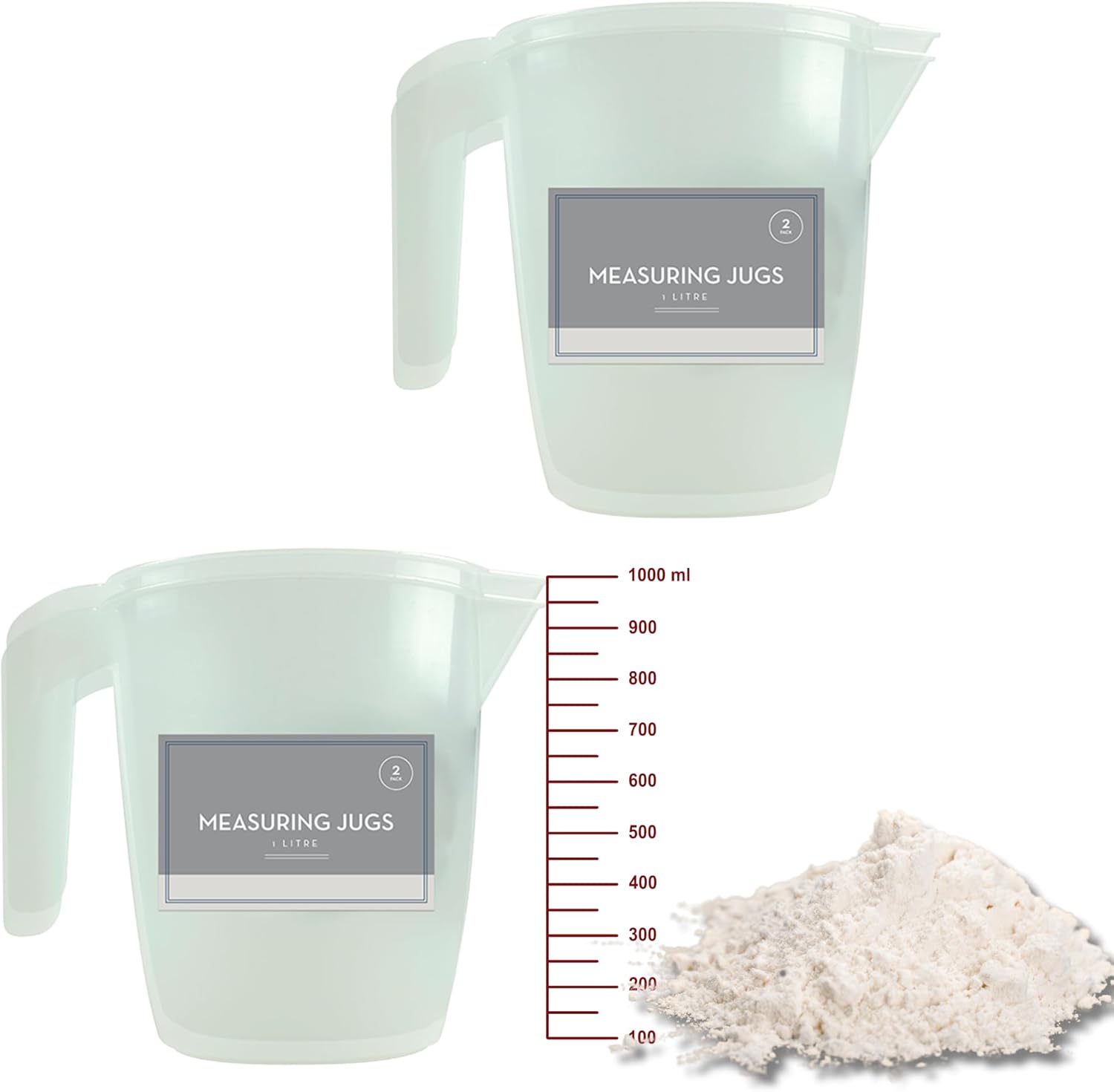 1-Litre Measuring Jugs Pack of 2 | Durable and Long-Lasting Transparent ...