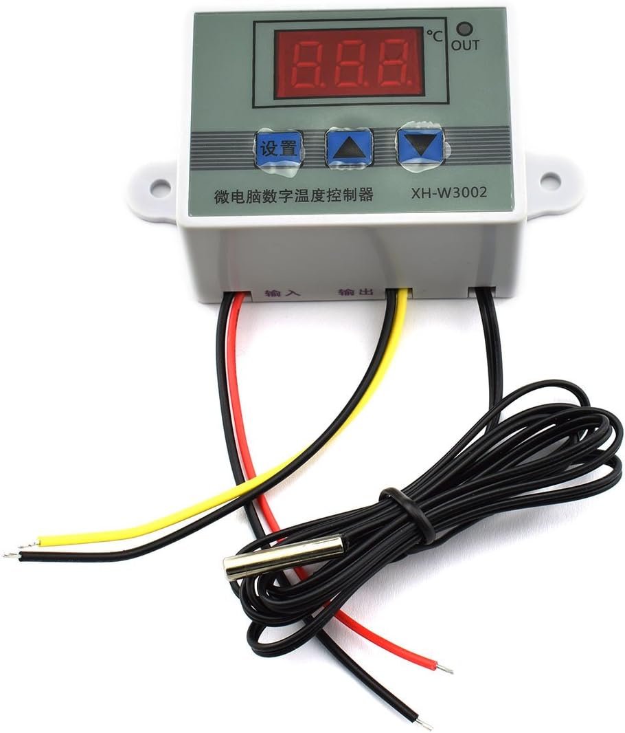 HJ Garden XH-W3002 Mini Thermostat DC 12V 10A Digital LED Temperature ...