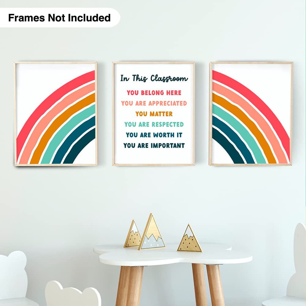 Buy Inspirational In This Classroom Wall Art - 3 Piece Rainbow Set (8 ...