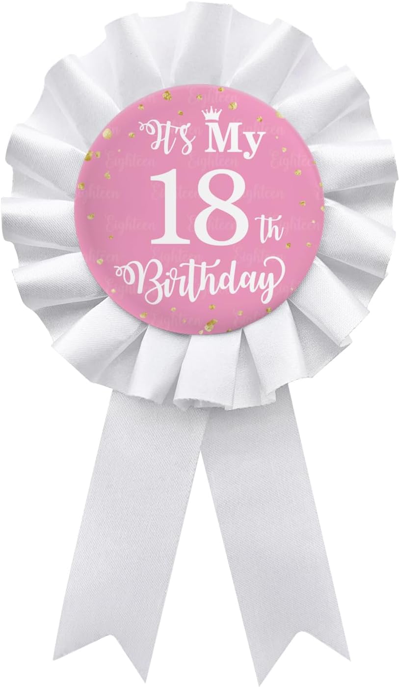 Amazon.com: It's My 18th Birthday Party Badge Button, Happy 18th ...