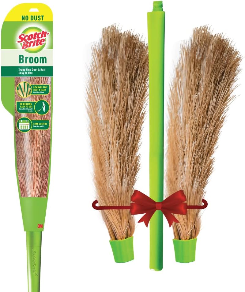 Amazon.com: Scotch-Brite Combo | No-Dust Broom, Long Handle, Easy Floor ...