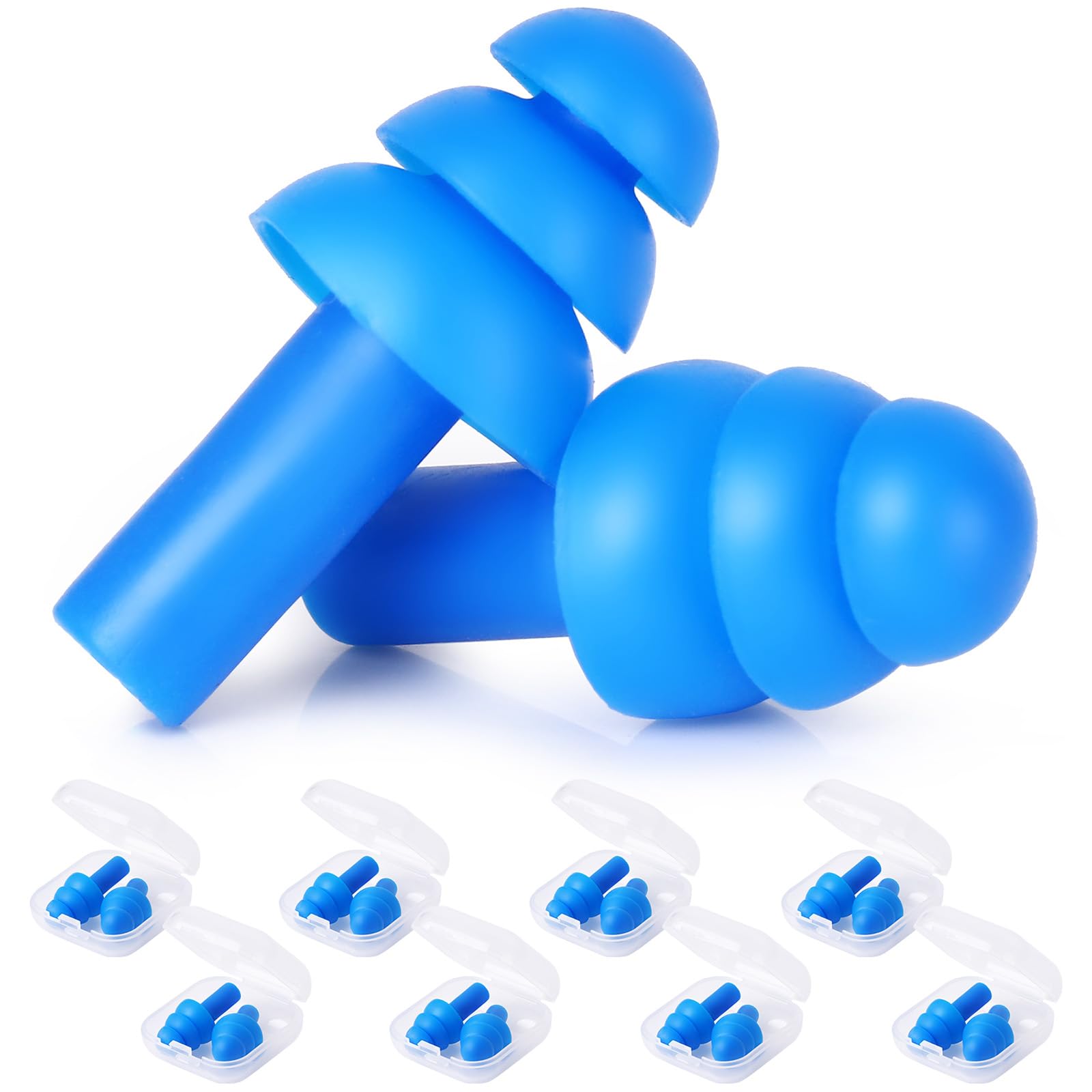 Amazon.com: 24 Pair Blue Ear Plugs Bulk NRR 29dB Reusable Silicone Ear ...