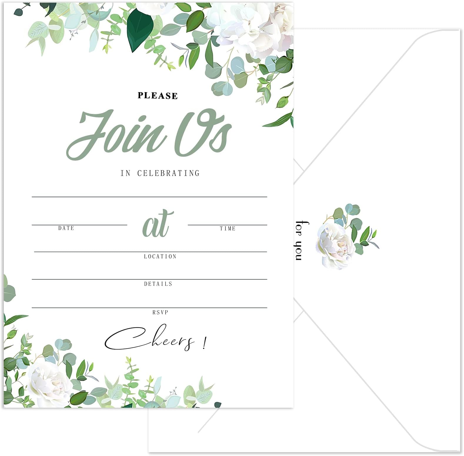 Amazon.com : Printed Party Fill-in Invitations and Envelopes ...