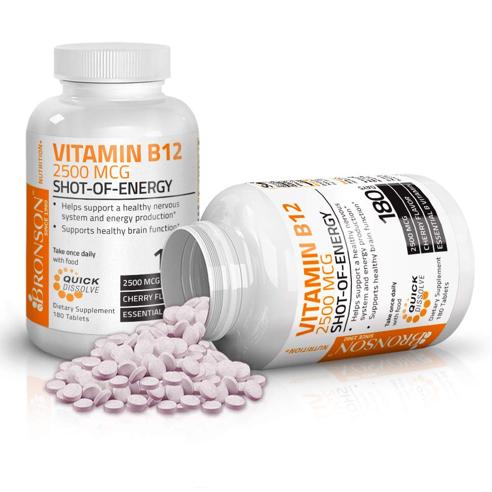 Vitamin B12 2500mcg Shot Of Energy Fast Dissolve Chewable Tablets ...