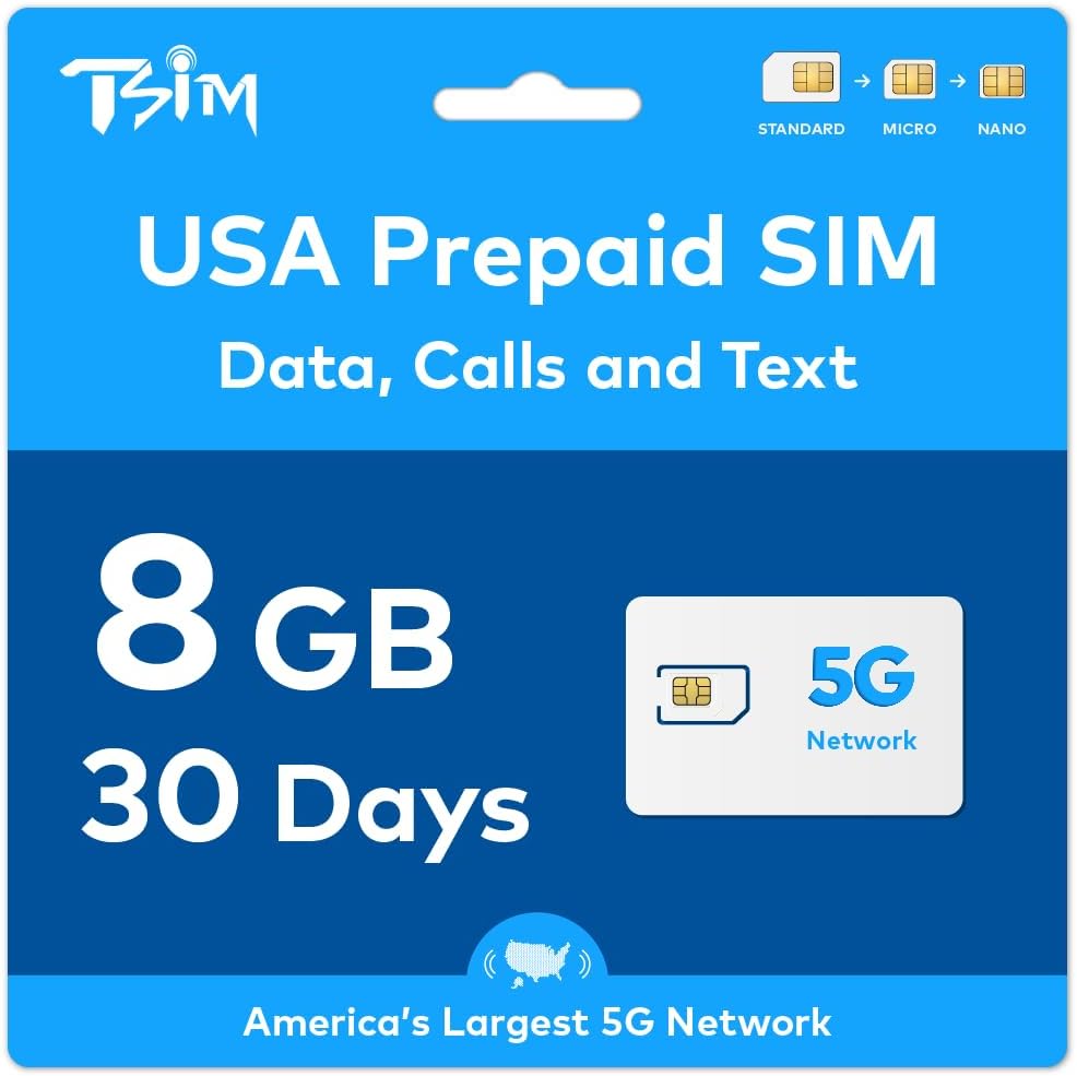 Amazon.com: TSIM Prepaid USA SIM Card for Travel | Unlimited High Data ...