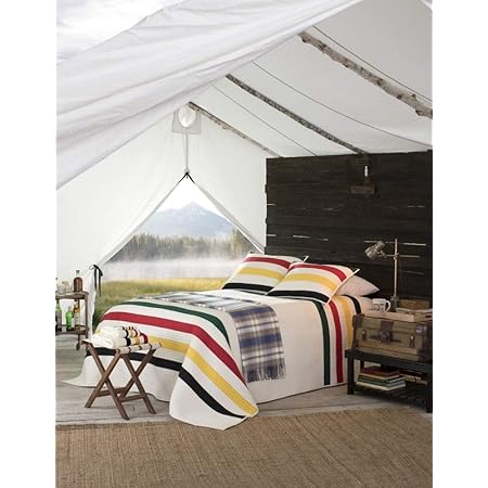 Pendleton Olympic Park Stripe Quilt Set, Grey, King : Home & Kitchen
