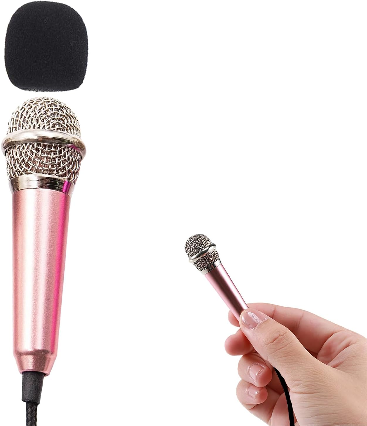 Mini Microphone, Mini Karaoke Microphone with 3.5 mm Universal Cable ...