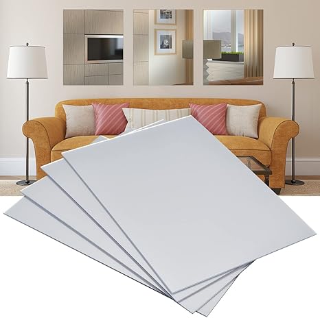 FOROREH 4Pcs Self Adhesive Mirrors Sheets 29 x 21cm Acrylic Mirror ...