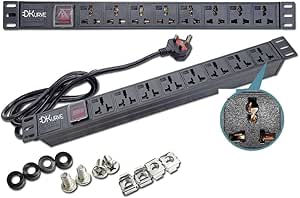 DKURVE® PDU Sockets 8 Way with UK Plug Power Distribution Unit ...