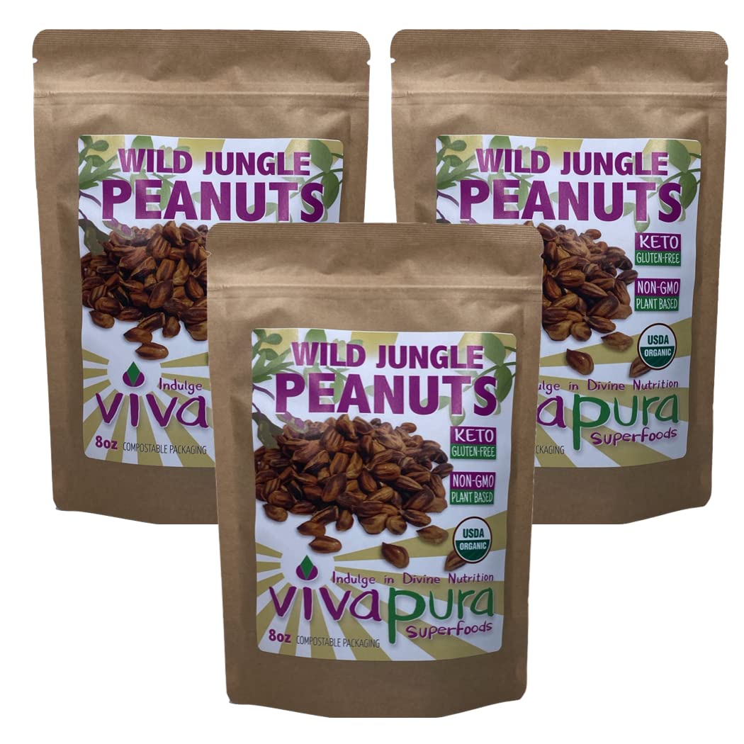 Amazon.com : Vivapura Superfoods Organic Wild Jungle Peanuts, 8 oz ...