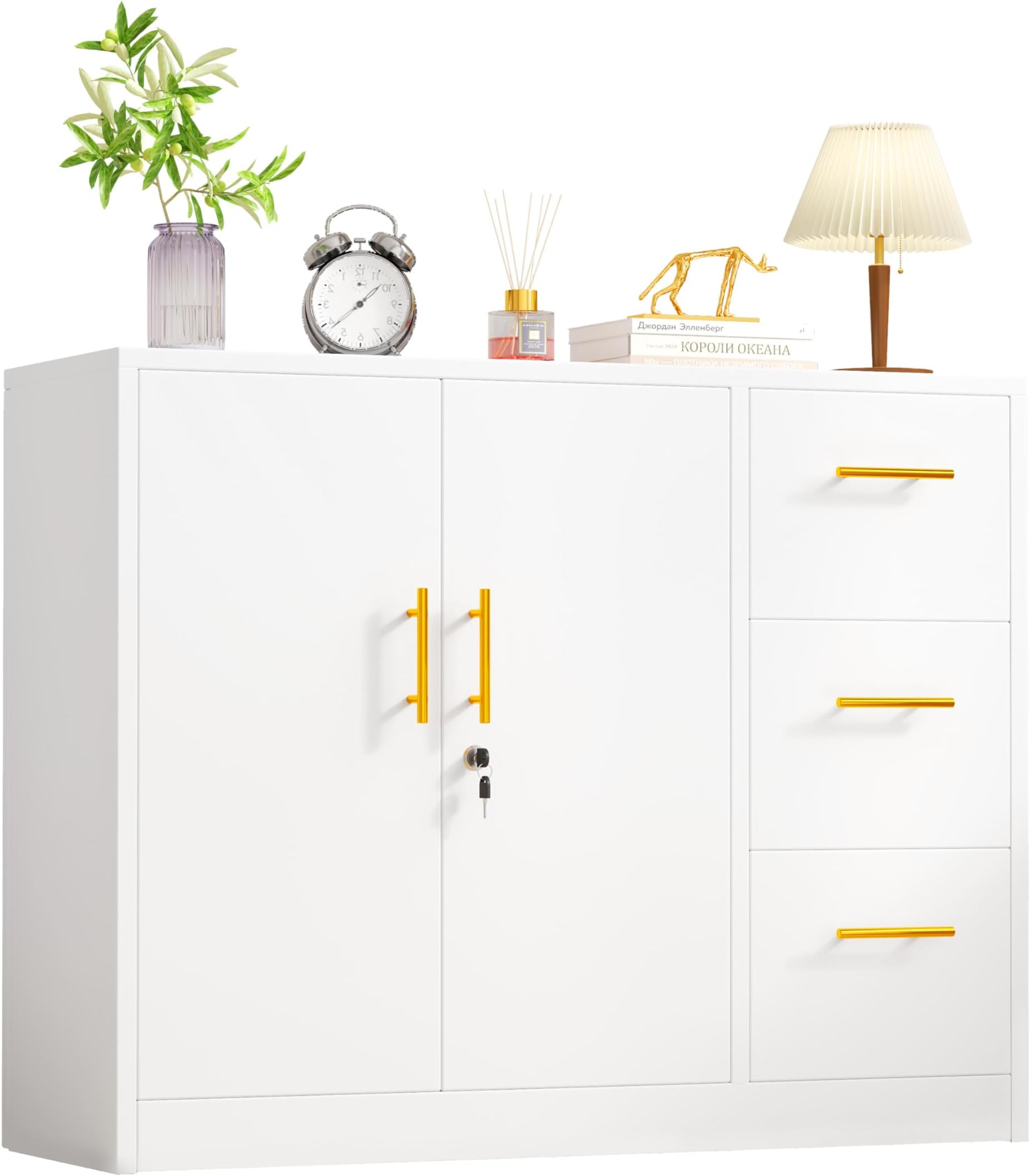 Metal Locking File Cabinet 4-Drawer Vertical Metal File Cabinet ...