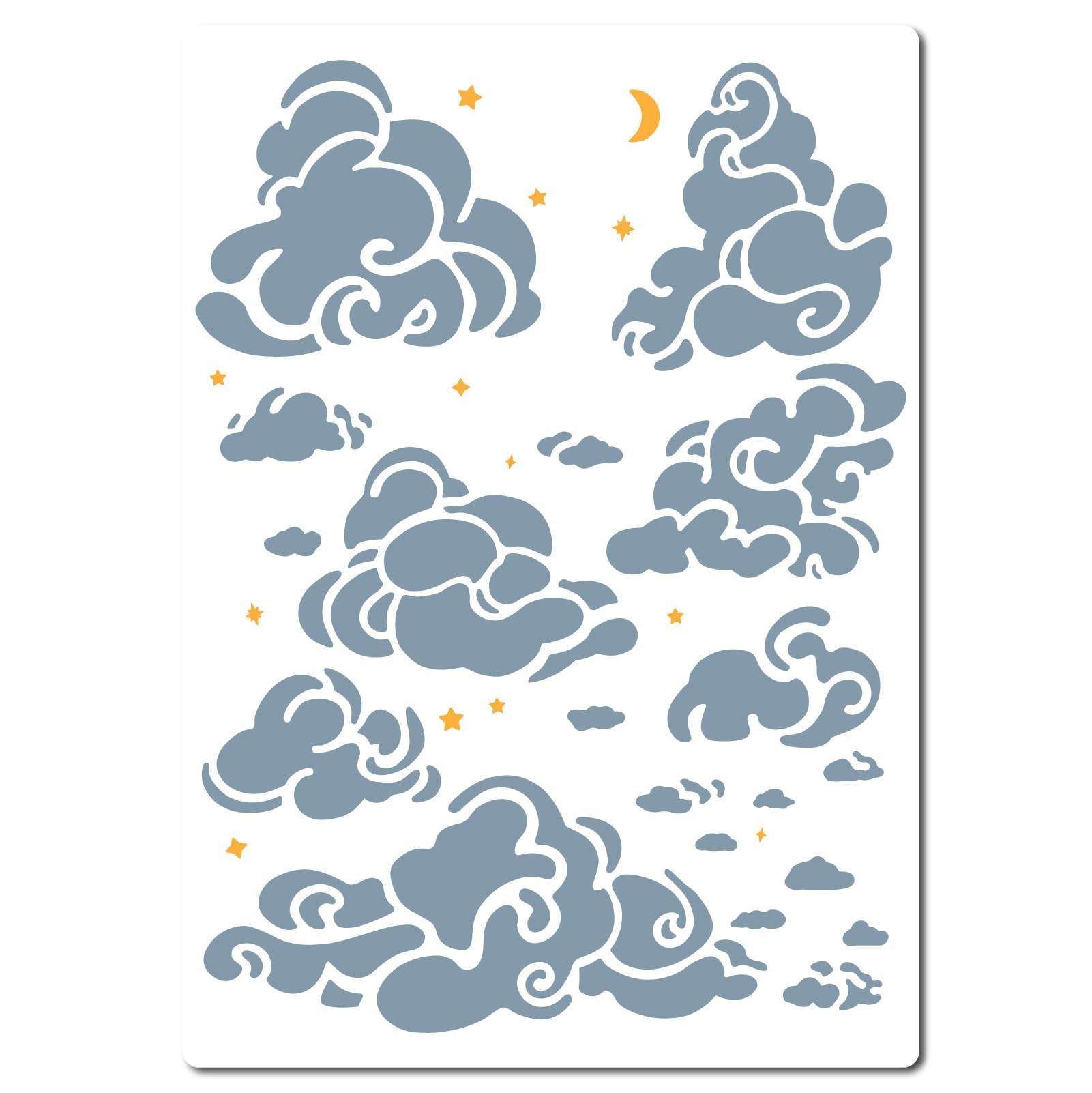 Amazon.com: GORGECRAFT 21 * 30cm Cloud Star Moon Stencil Designs Large ...