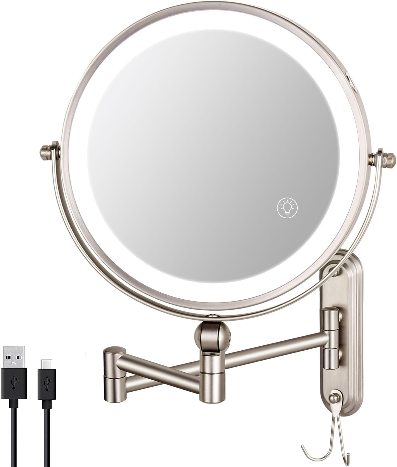 Amazon.com : VORREMIRR Rechargeable Wall Mounted Makeup Mirror, 8 ...