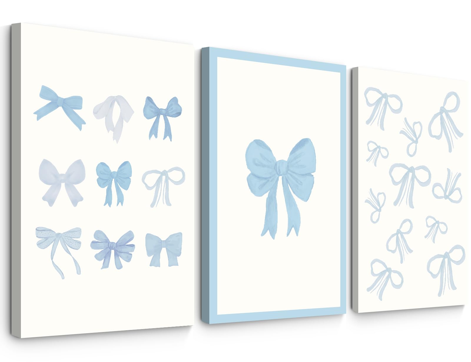 Amazon.com: Blue Bow Wall Art Coquette Canvas Wall Decor Aesthetic ...