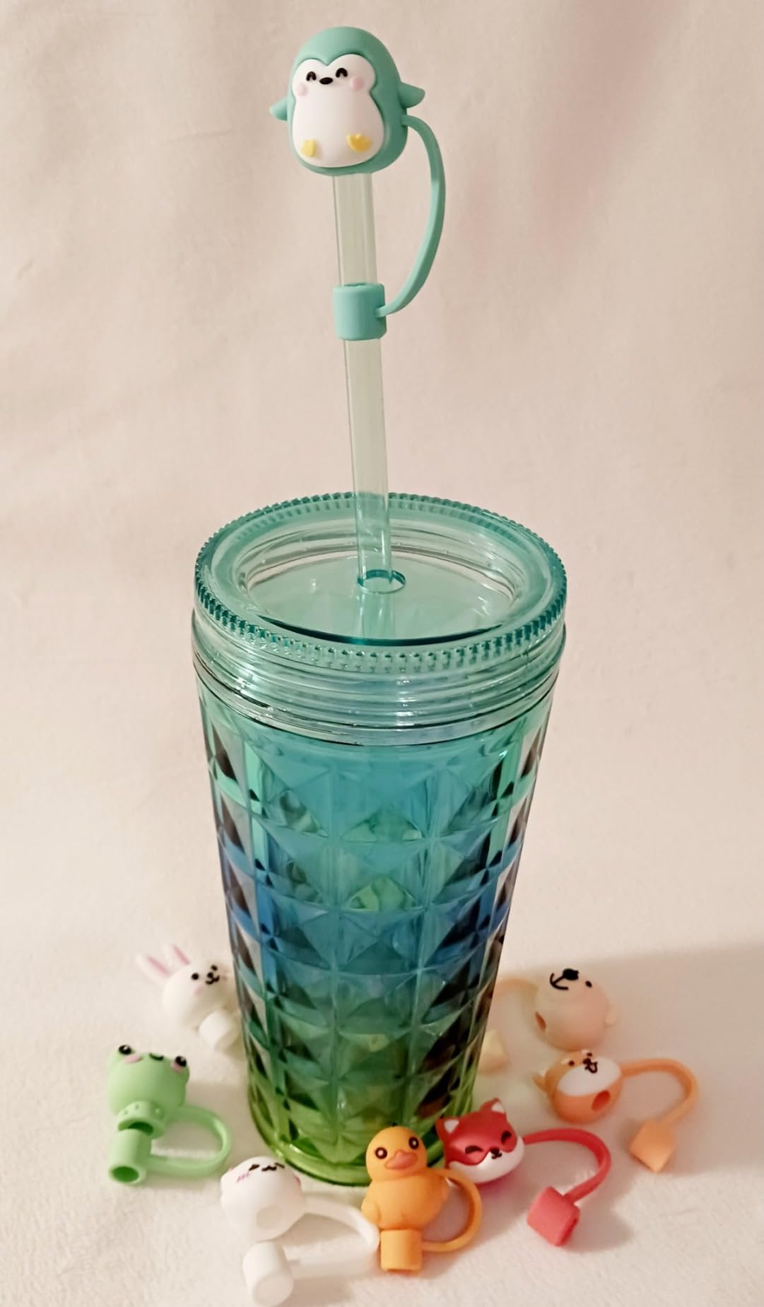 Amazon.com: Jutieuo 12Pcs Reusable Silicone Straw Covers, Cute Cartoon ...