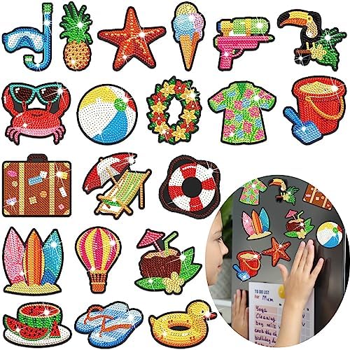 Amazon.com: Umigy 20 Pcs Diamond Painting Magnets Bee Refrigerator ...