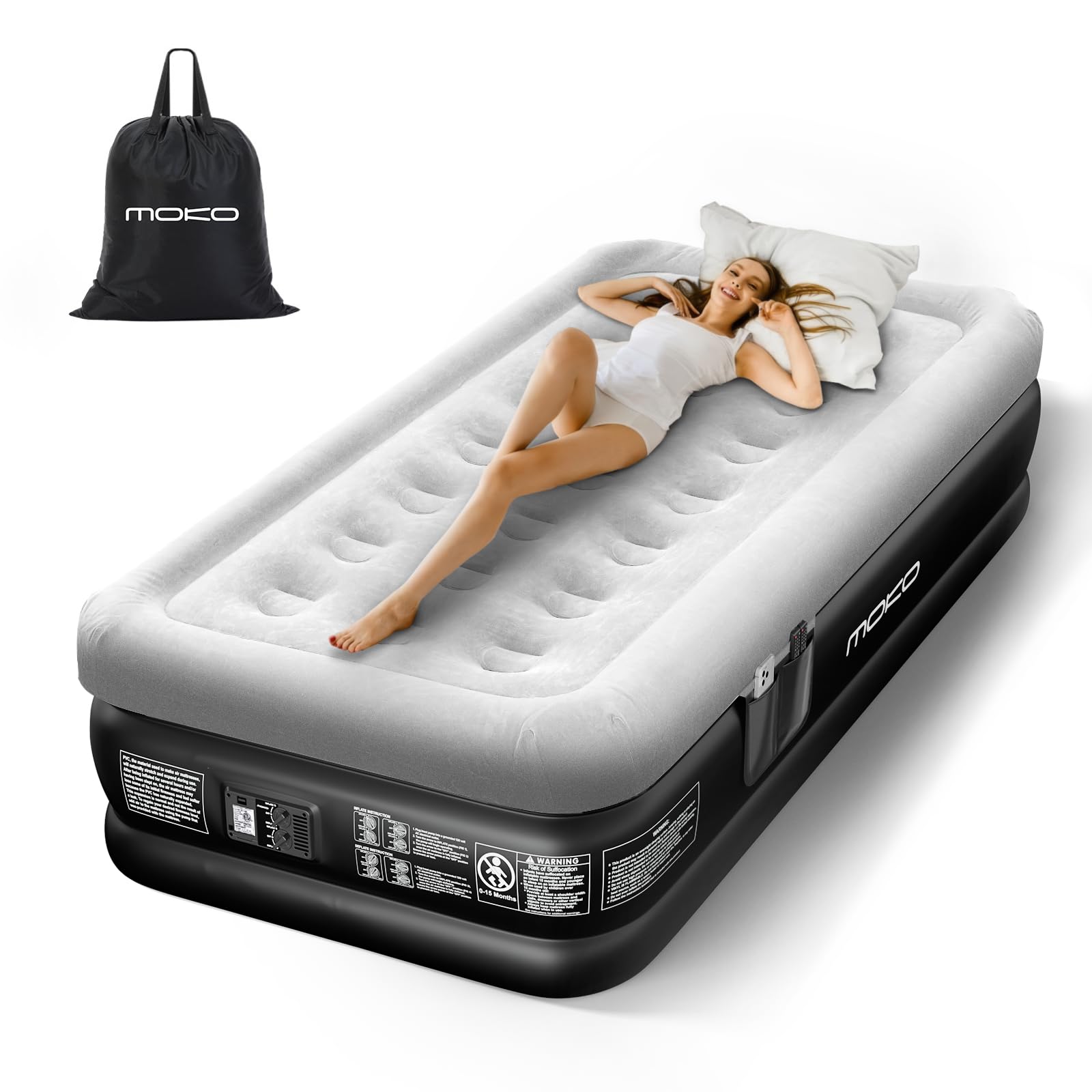 Amazon.com: MoKo Twin Air Mattress with Built in Pump, 18'' Luxury ...