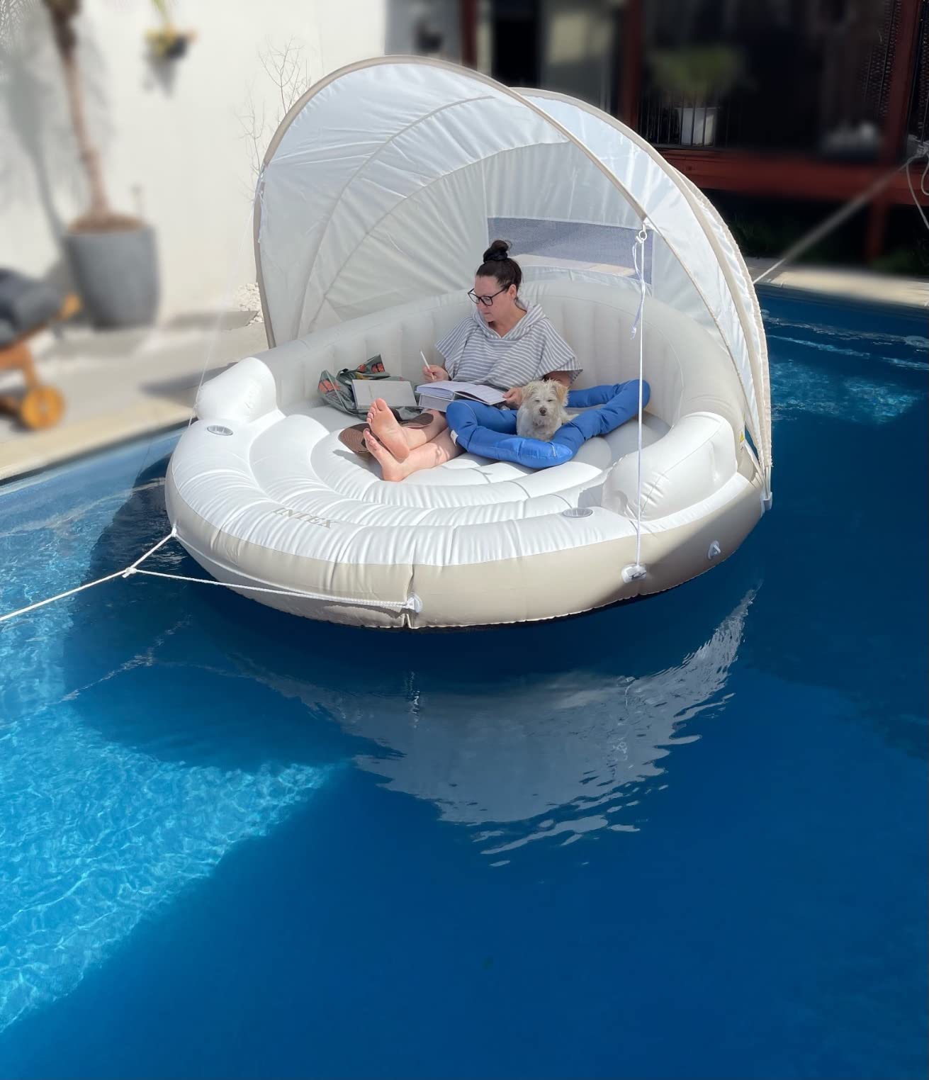 Intex Canopy Island Inflatable Float with Canopy : Amazon.com.au: Garden