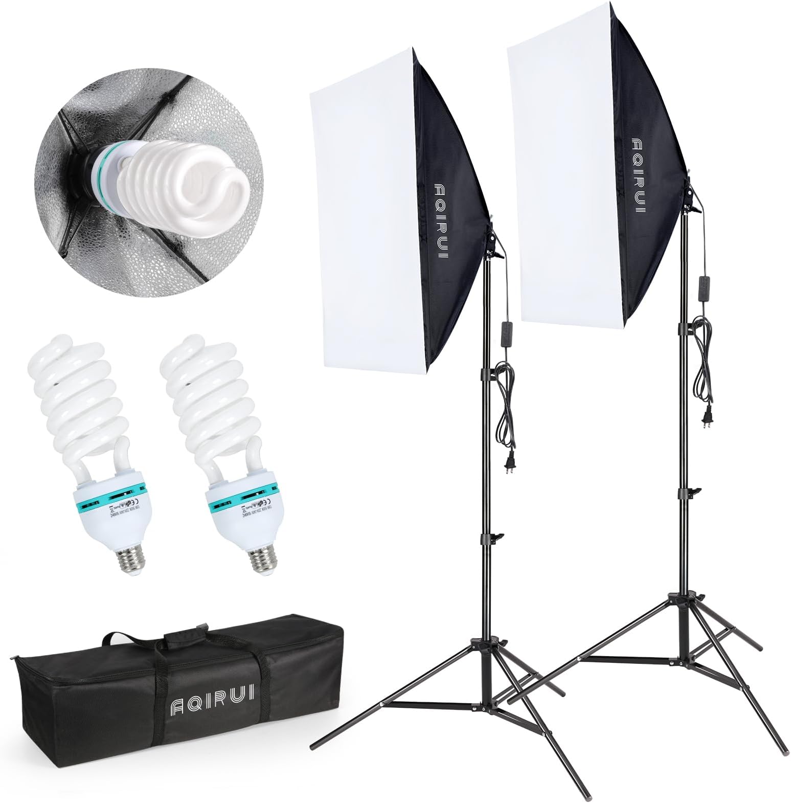 Amazon.com : Kshioe Photography Softbox Lighting Kit, YouTube Starter ...
