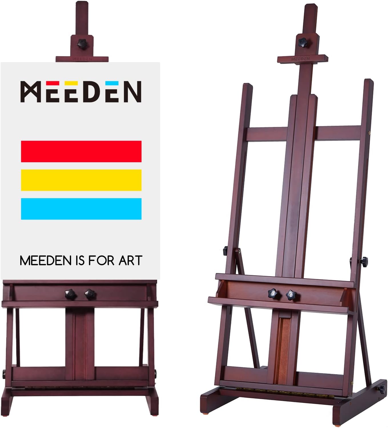 Meeden Large H Frame Beechwood Easel Adjustable Heavy Duty Artist ...