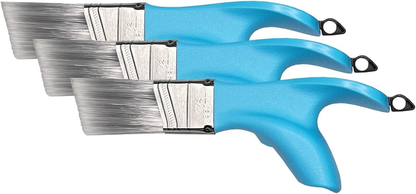 Amazon.com: Pro Quality Ergonomic Angled Trim Paint Brush Set, 3 Piece ...