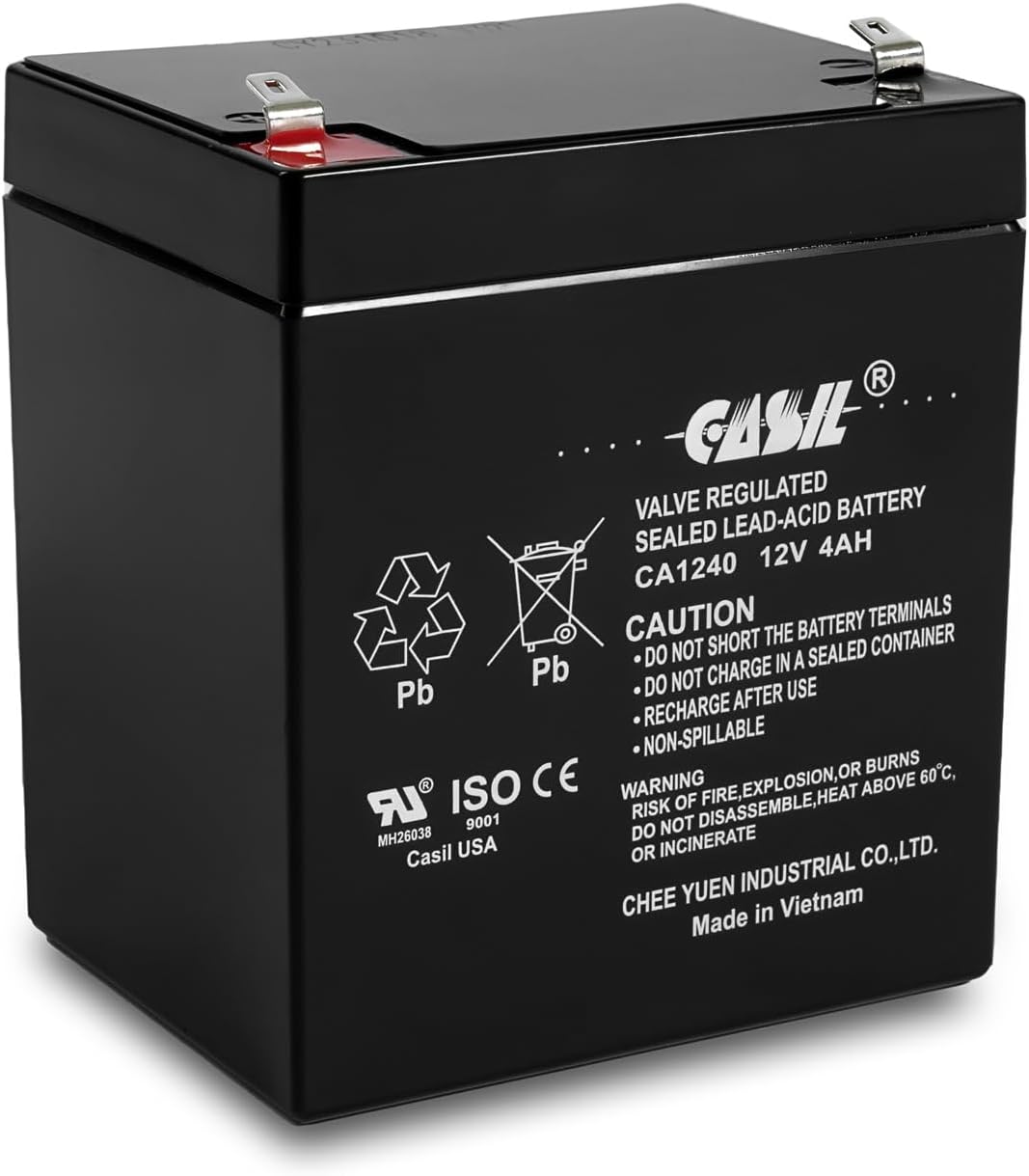 Amazon.com: Casil CA-1240 12V 4AH Fire and Security Alarm Battery Lead ...