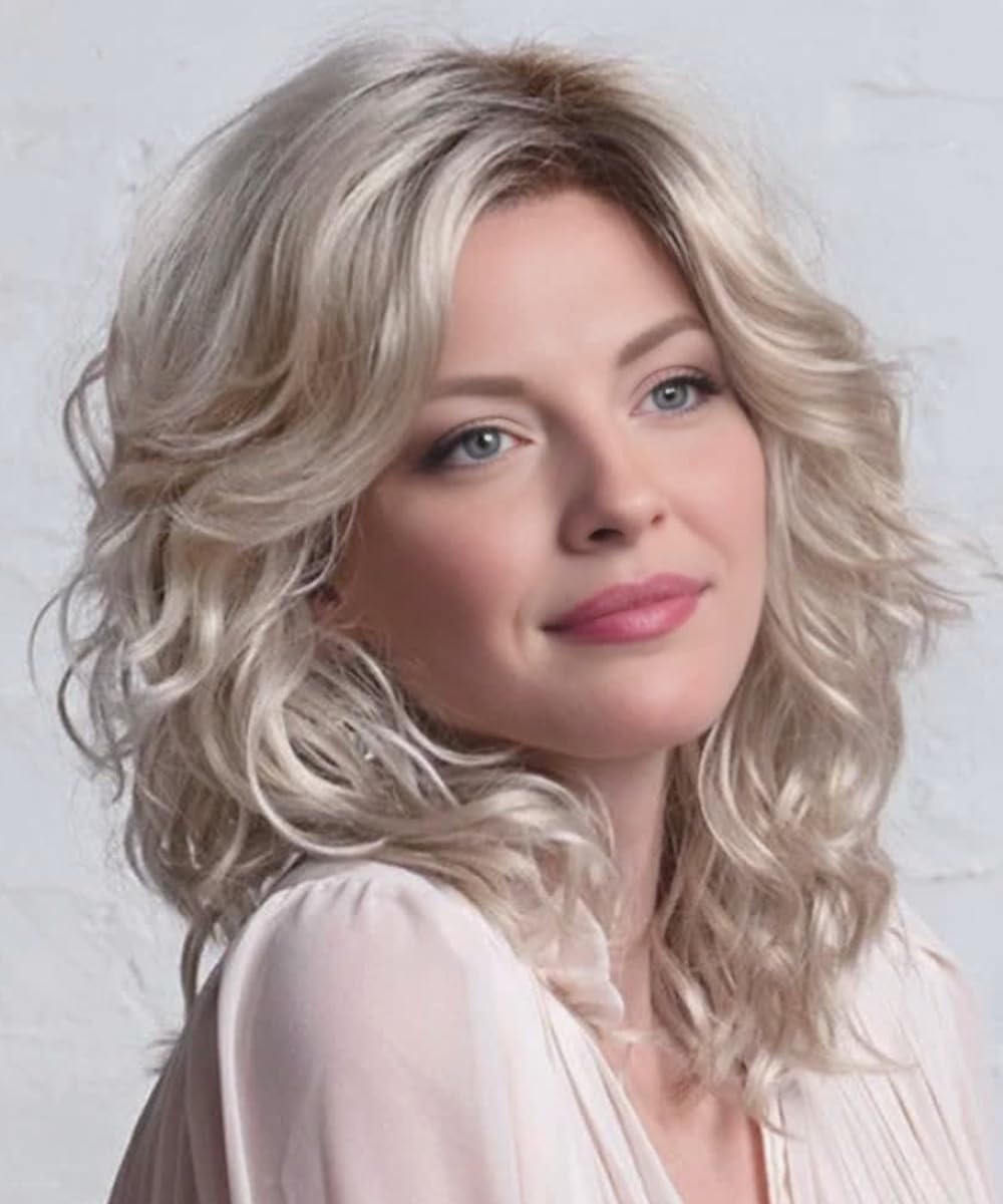 Amazon.com : SEVENCOLORS Medium Length Blonde Wigs for White Women ...