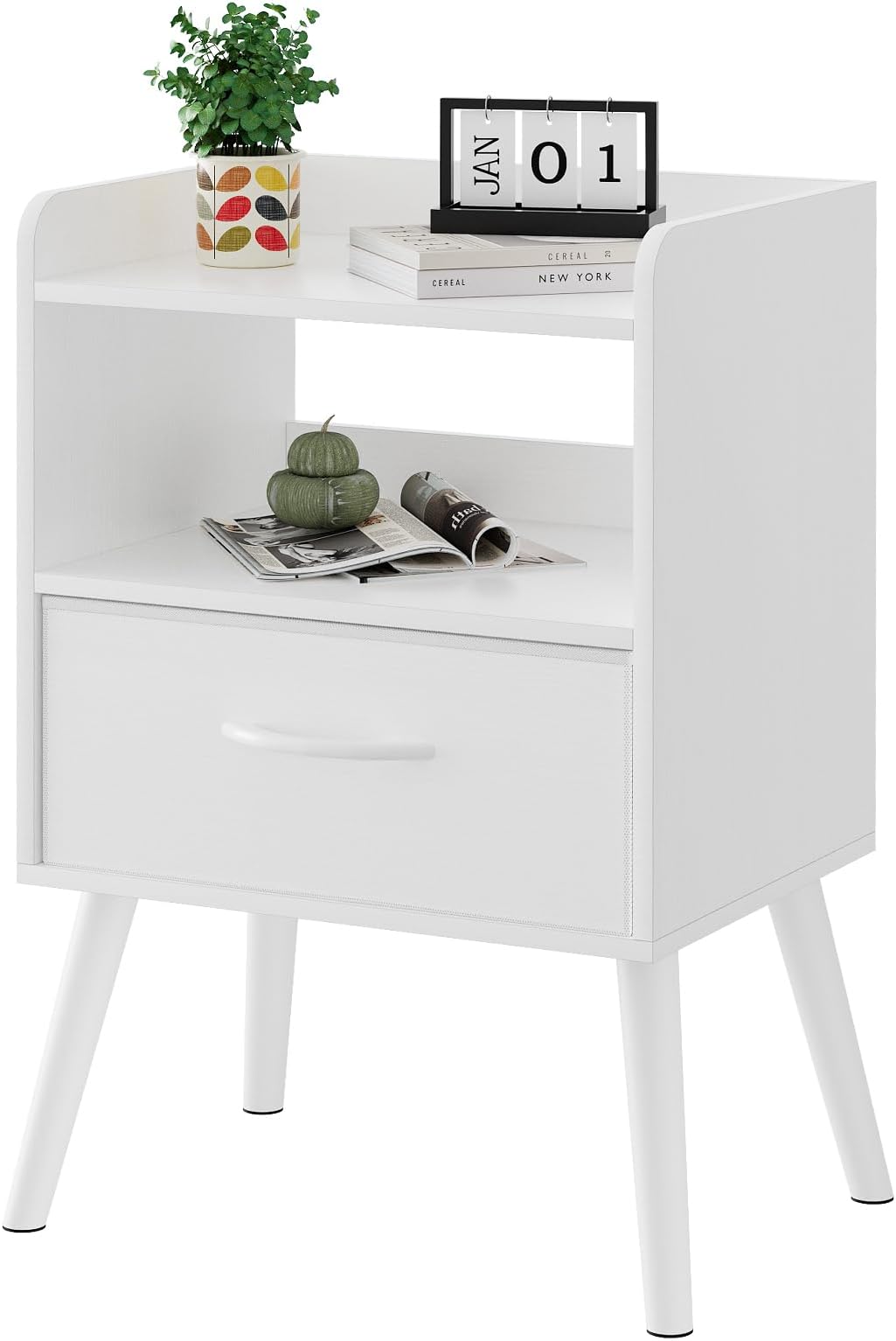 Amazon.com: Huuger Night Stand with Charger Station, Nightstand with ...