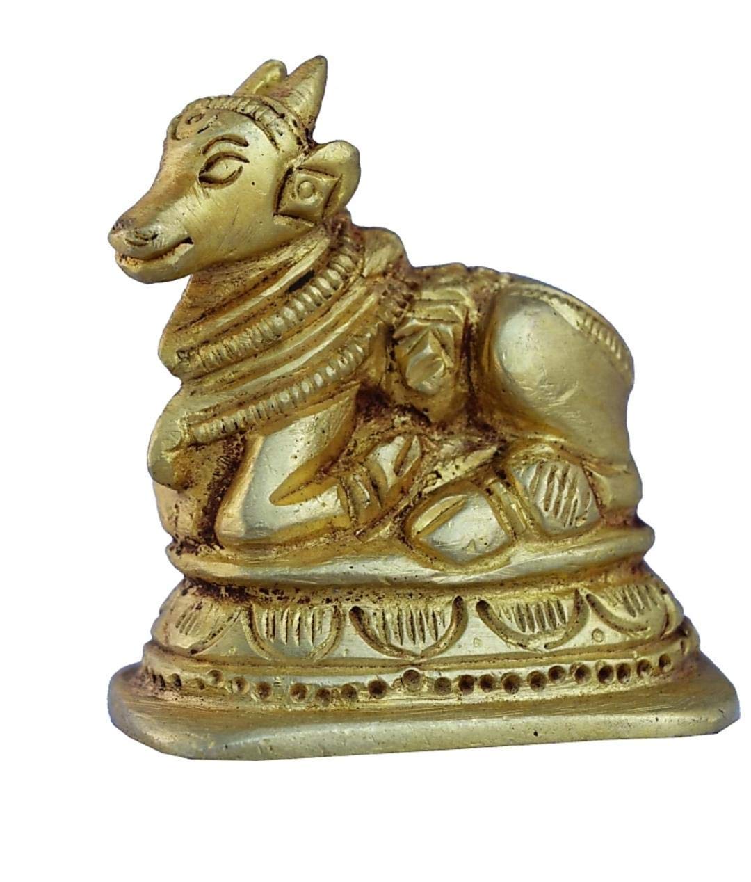 Buy ARTSIKIA Brass Nandi | Golden Color Nandi/Cow | for Home Decor/Puja ...
