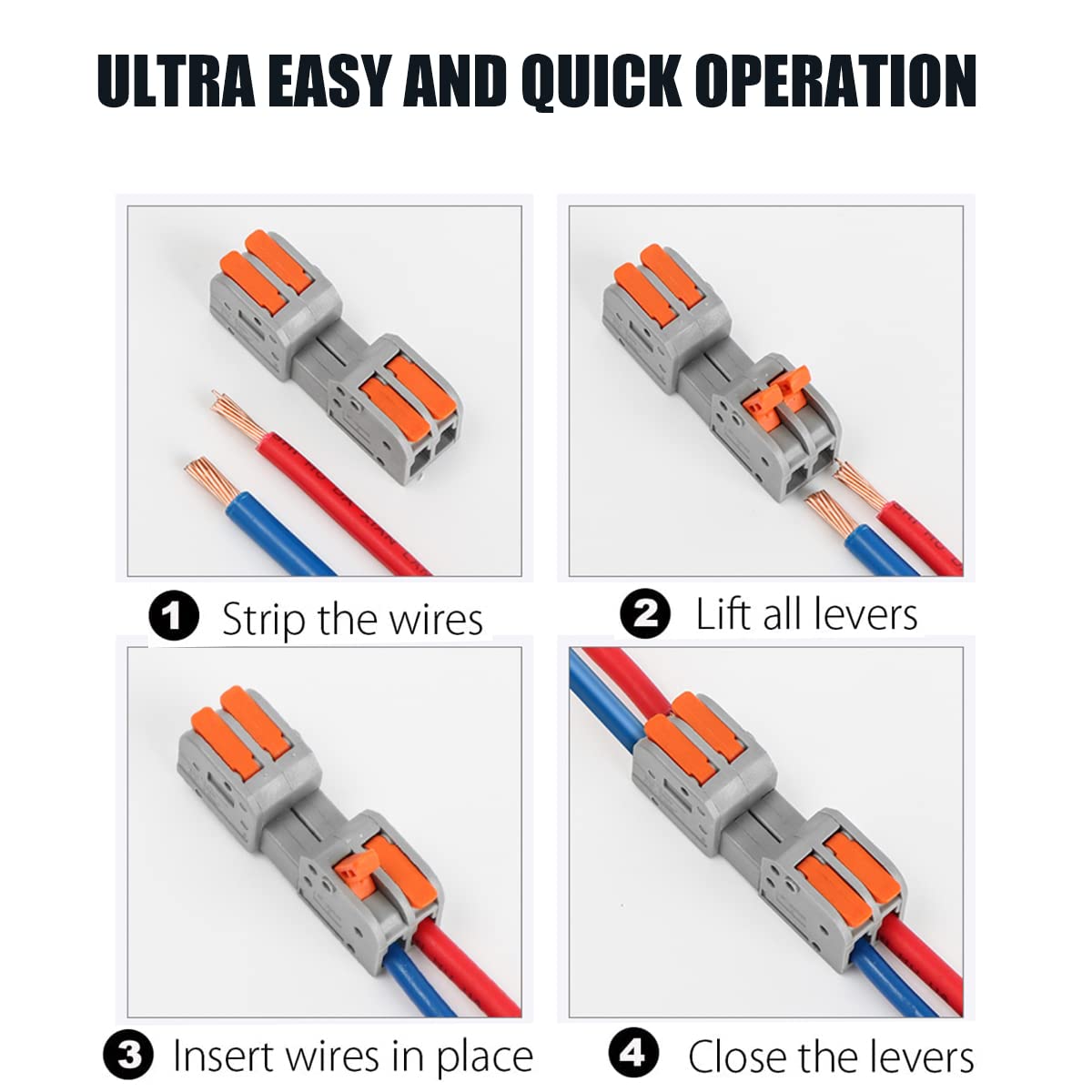 Buy UOHGDPY 40PCS Lever Wire Connector, Pair Plug Lever Wire Connector ...