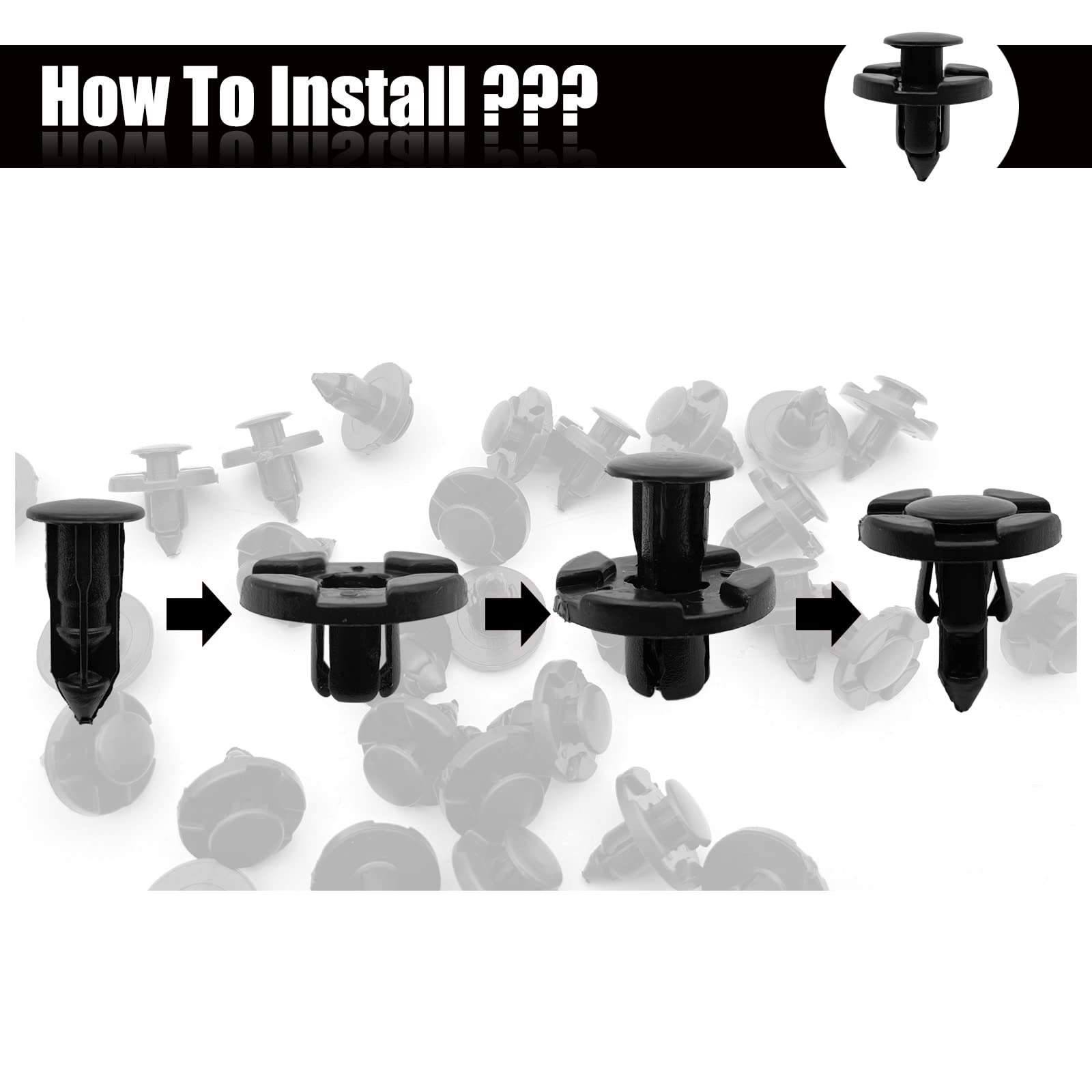 Snapklik.com : 20Pcs 8mm Hole Fender Push Type Retainer Clips Compatible