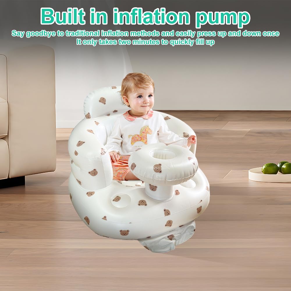 JOAASU Baby Inflatable Seat, Inflatable Baby Chair, Built in Air Pump ...