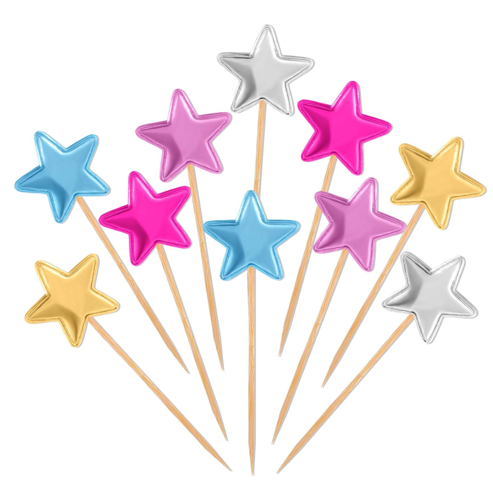 Star Cake Toppers Decorations Led Flash Star Cupcake Cake Toppers Baby