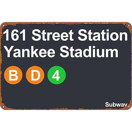 Amazon.com : yankee stadium subway sgin Poster Vintage Tin Sign for Bar ...