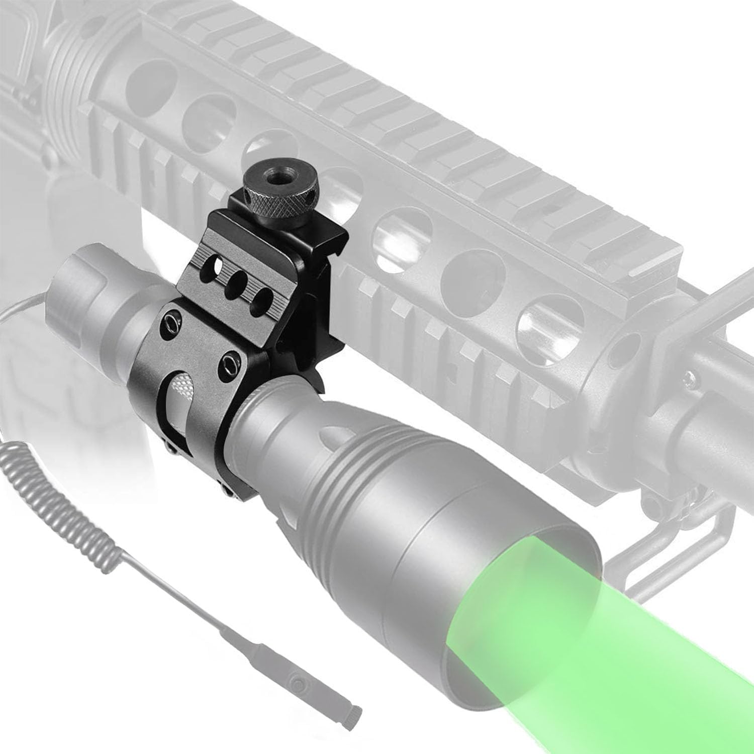 Amazon.com : Tactical 1" Offset Picatinny Rail Mount for Flashlights ...