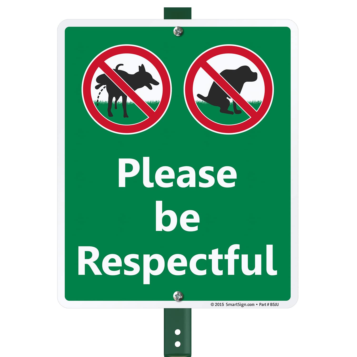 Buy SmartSign 12 x 10 inch “Please Be Respectful” LawnBoss Yard Sign ...
